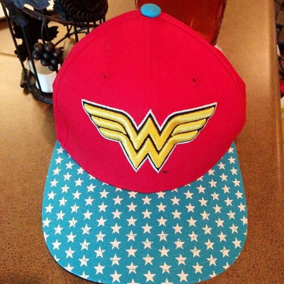 DC Comics | Other | Wonder Woman Snapback Cap Red With Starred Brim ...